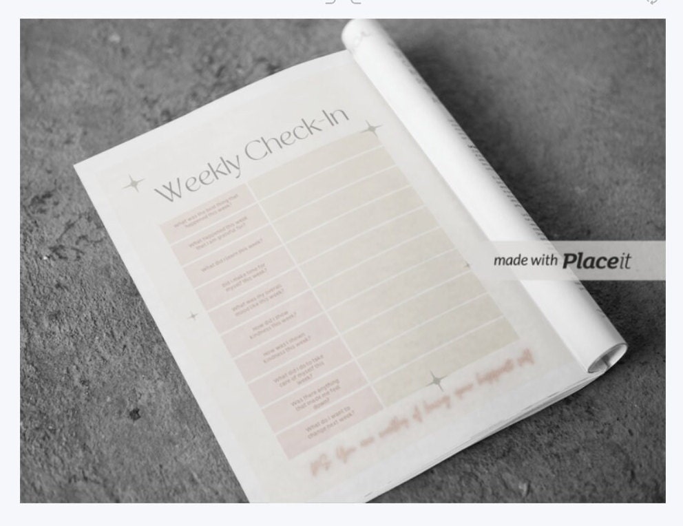 Weekly Check in Worksheet - Gratitude Journal Page - Printable ...