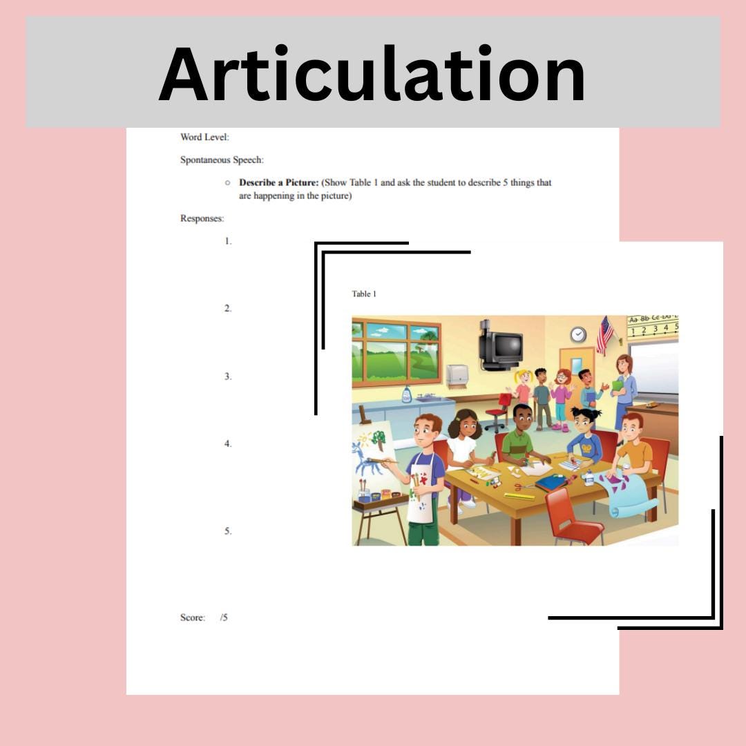 SLP Screener Speech Therapy Screener Informal Speech Screener Speech ...