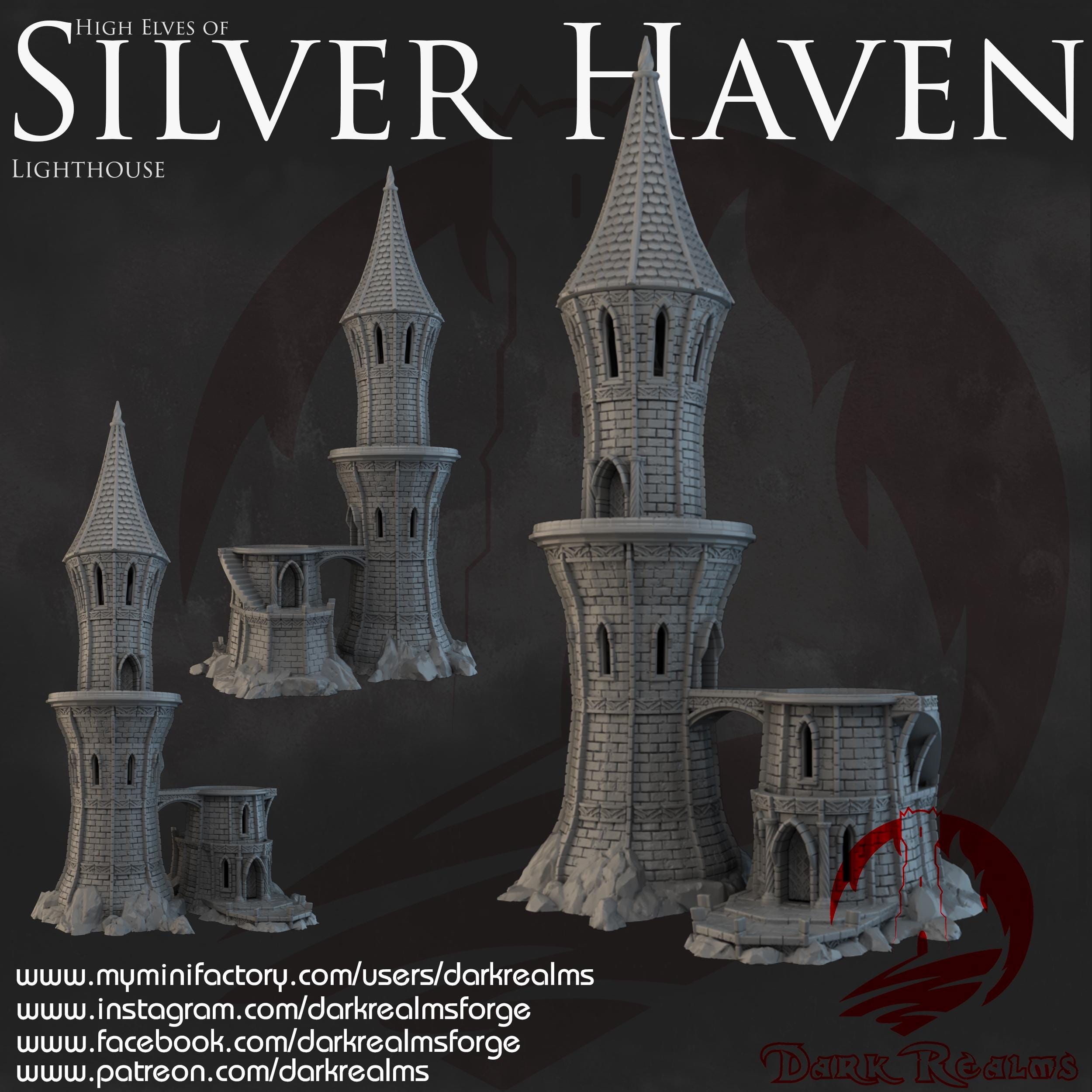 Elven Watchtower Lighthouse Terrain - Fantasy Scenery for Dioramas ...