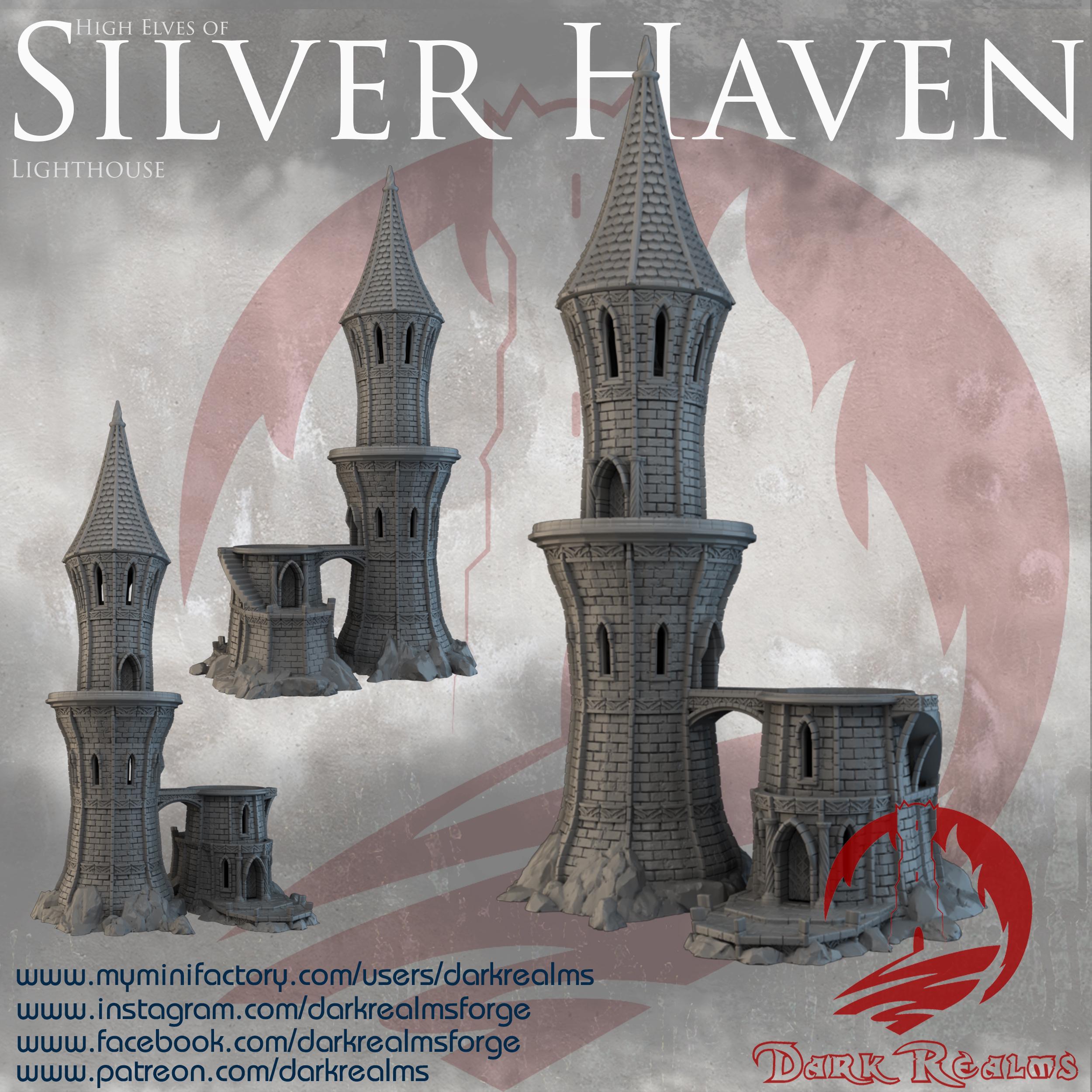 Elven Watchtower Lighthouse Terrain - Fantasy Scenery for Dioramas ...