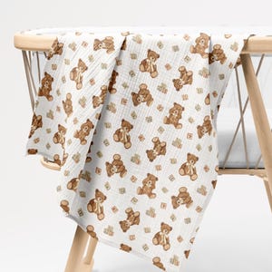 Watercolor Teddy Bear Seamless Pattern: Nursery Fabric Print (PNG ...