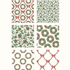 Watercolor Christmas Patterns, Greenery Seamless Pattern, Vintage ...