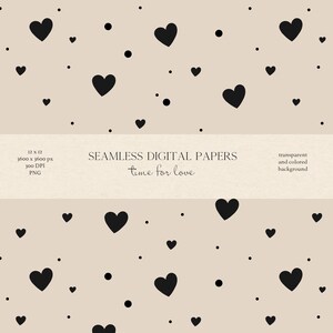 Valentine Hearts Seamless Digital Papers: Love Scrapbook (PNG) - Etsy