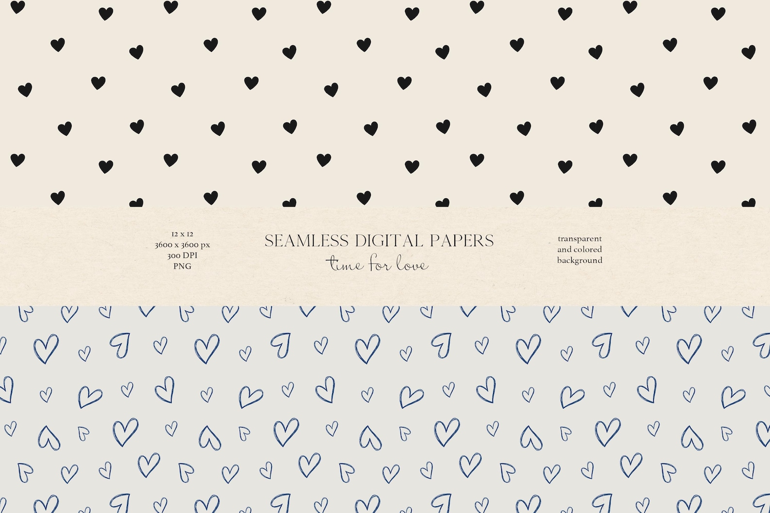 Valentine Hearts Seamless Digital Papers Pattern Tiny Love Scrapbook ...