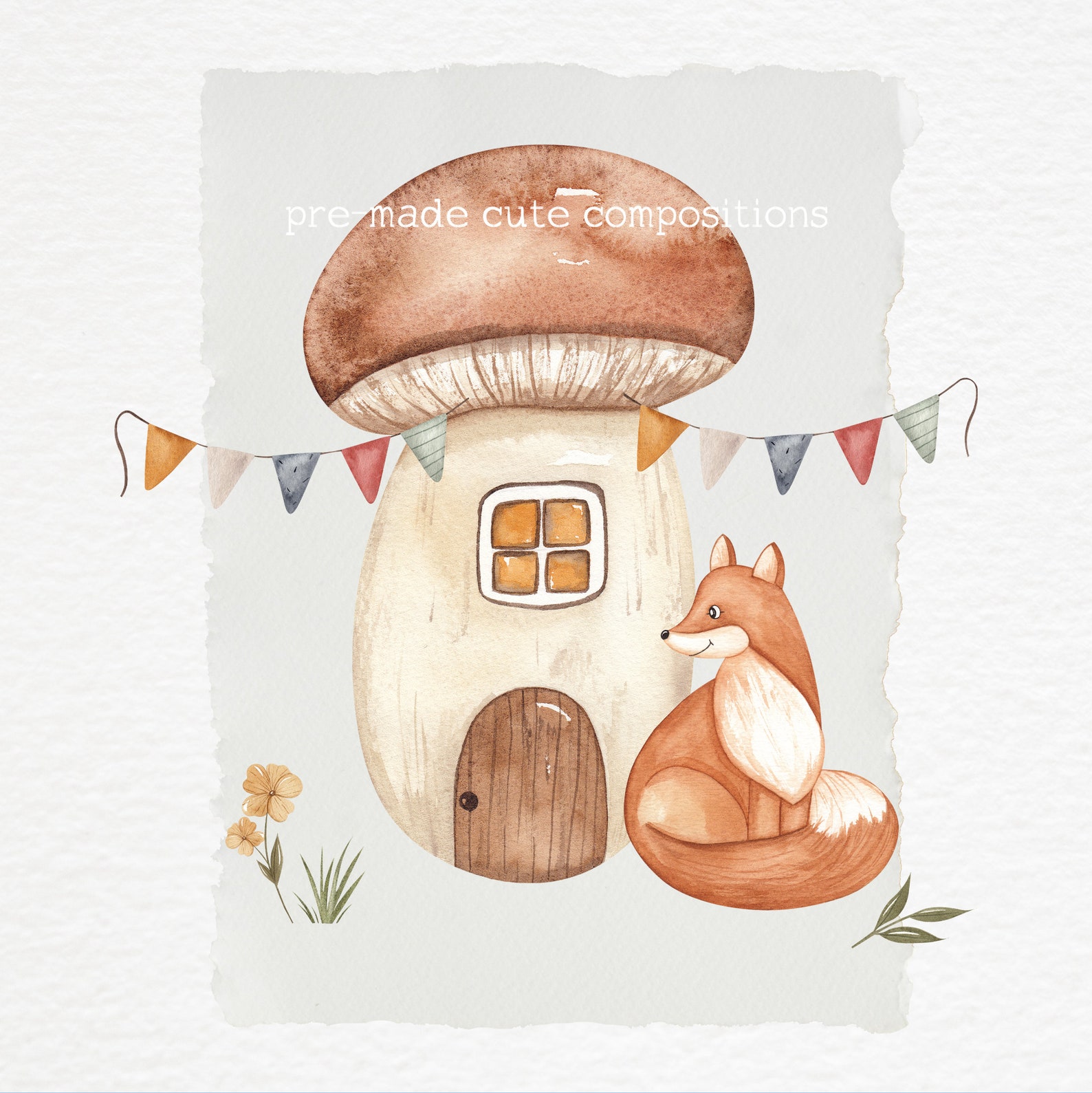 Watercolor Forest Animal Clipart: Birthday Party PNG (digital Download ...
