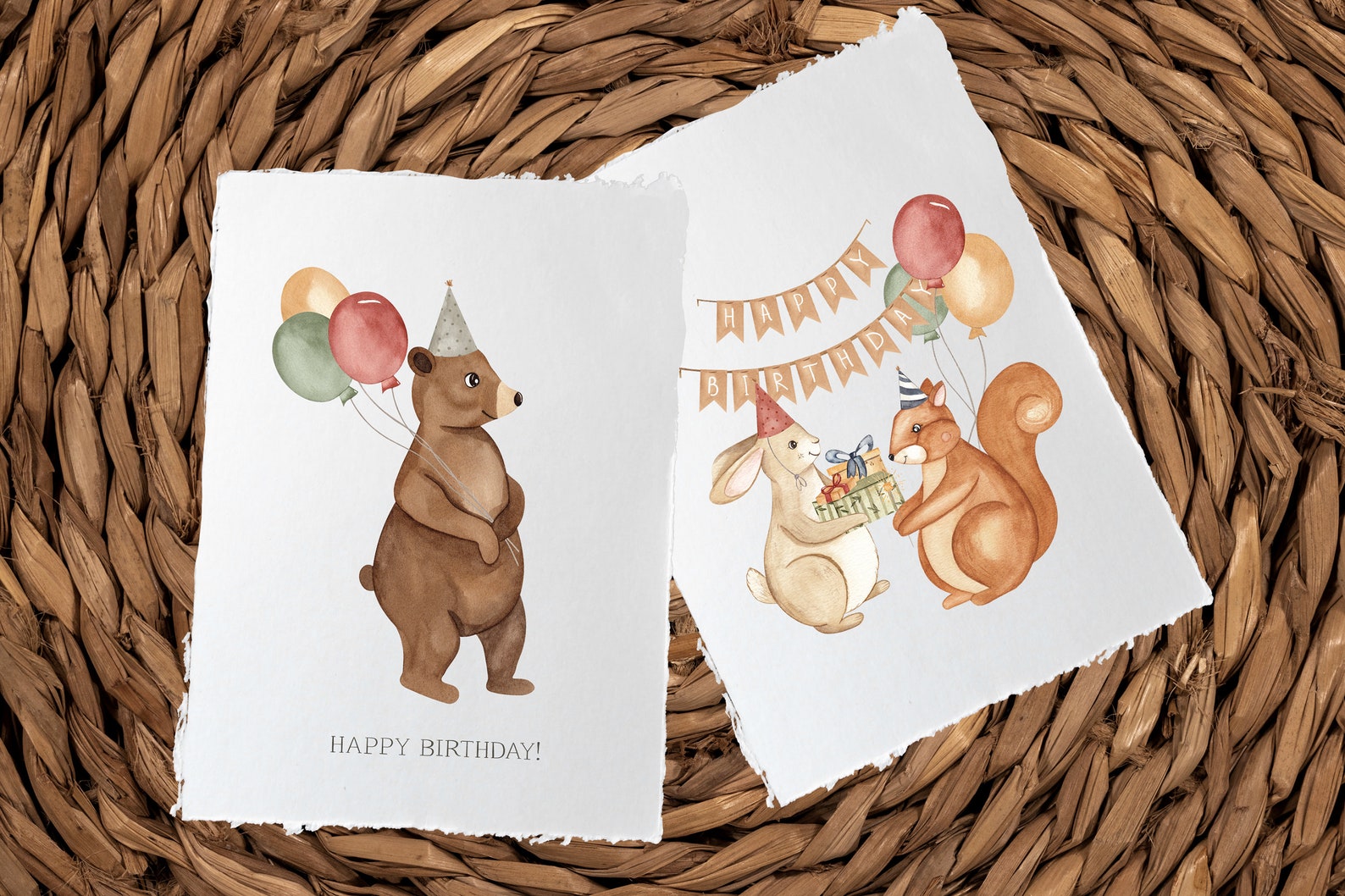 Forest Animals Clipart Watercolor Birthday Woodland Kids Cute Clip Art ...