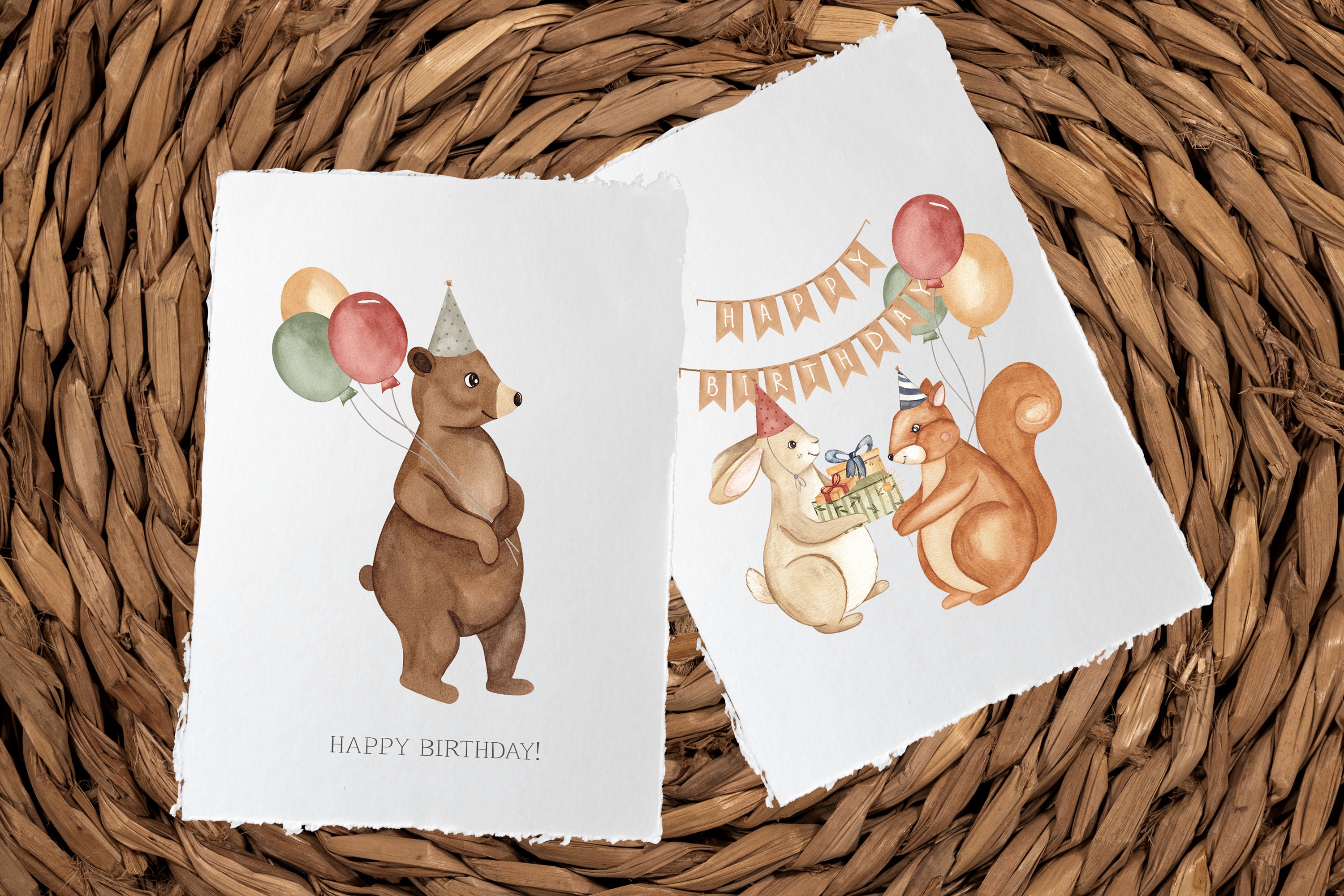 Forest Animals Clipart Watercolor Birthday Woodland Kids Cute Clip Art ...