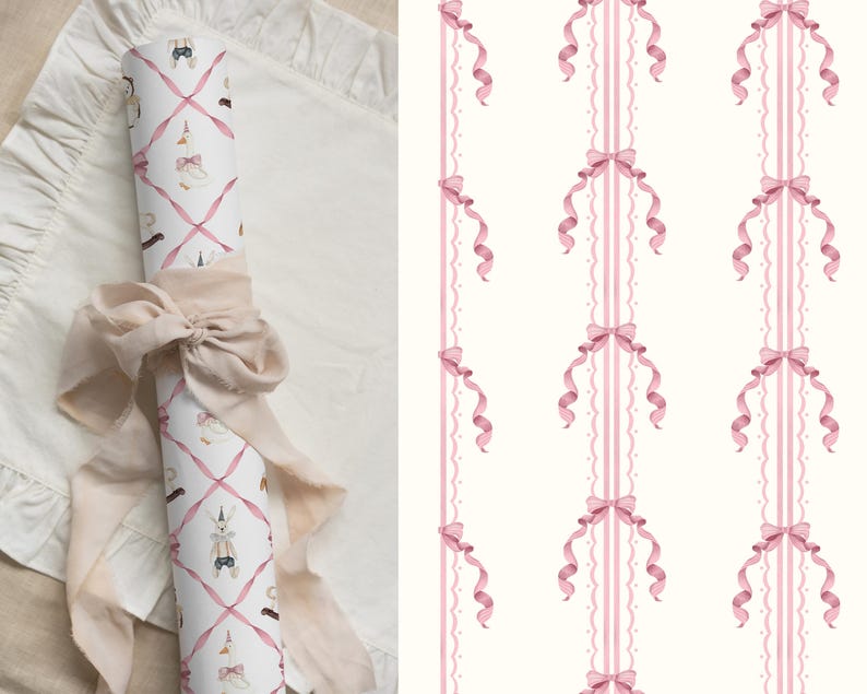 Coquette Pink Watercolor Seamless Pattern: Vintage Shabby Chic Fabric ...