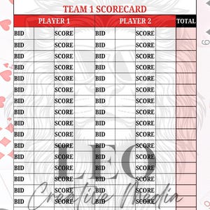 TRICK of SPADES (card Game) | Score Sheets and Game Play Instructions ...