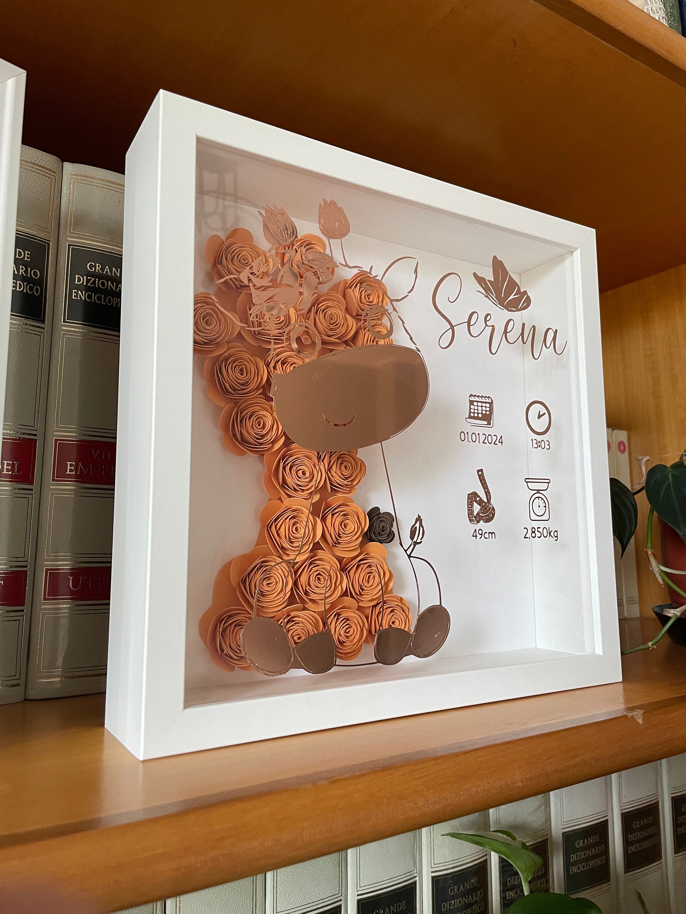 Shadow Box Customizable 3D Birth Picture Flower Box Birth Picture Birth ...