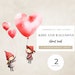 Kids and Balloons Clipart, Heart Balloon Png, Children's Illustration ...