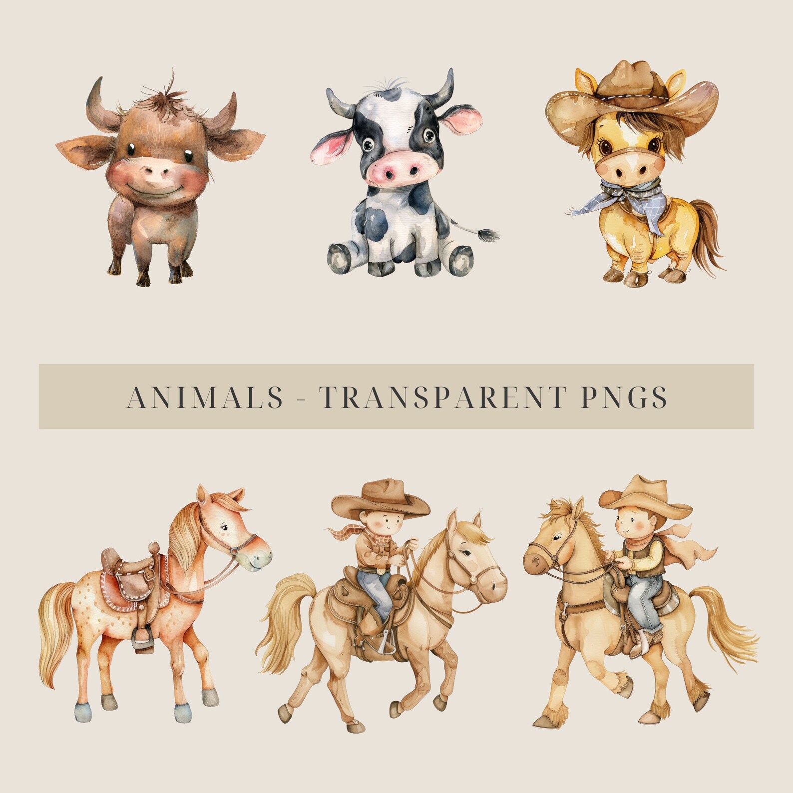 Little Cowboy Clipart Bundle: Cute Country Baby Boy Pngs for Wild West ...