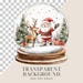 Christmas Snow Globe Clipart: Watercolor Santa Elves PNG for Cards ...