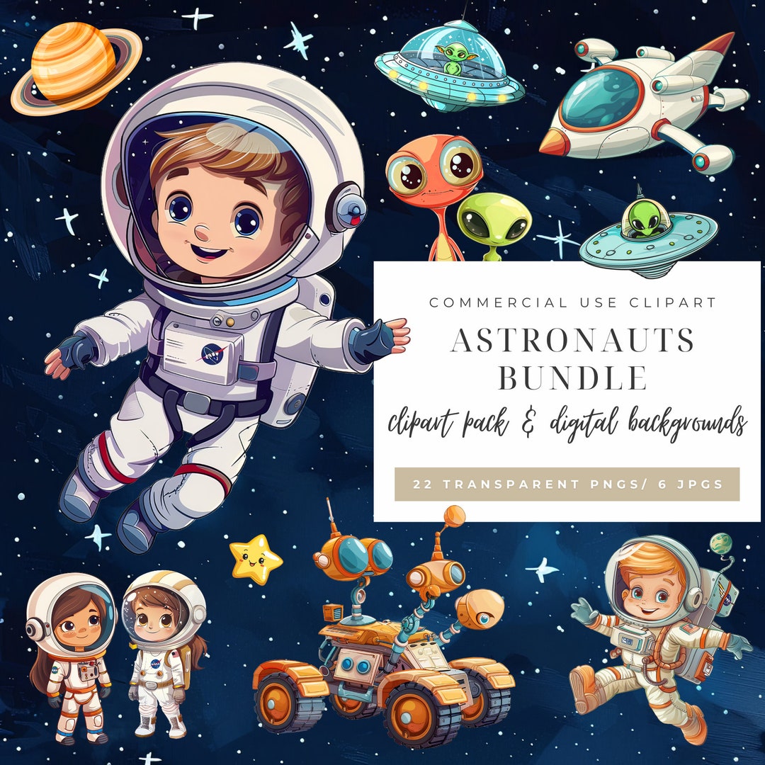 Astronaut Space-themed Clipart - Ufos, Aliens, Rockets, for ...