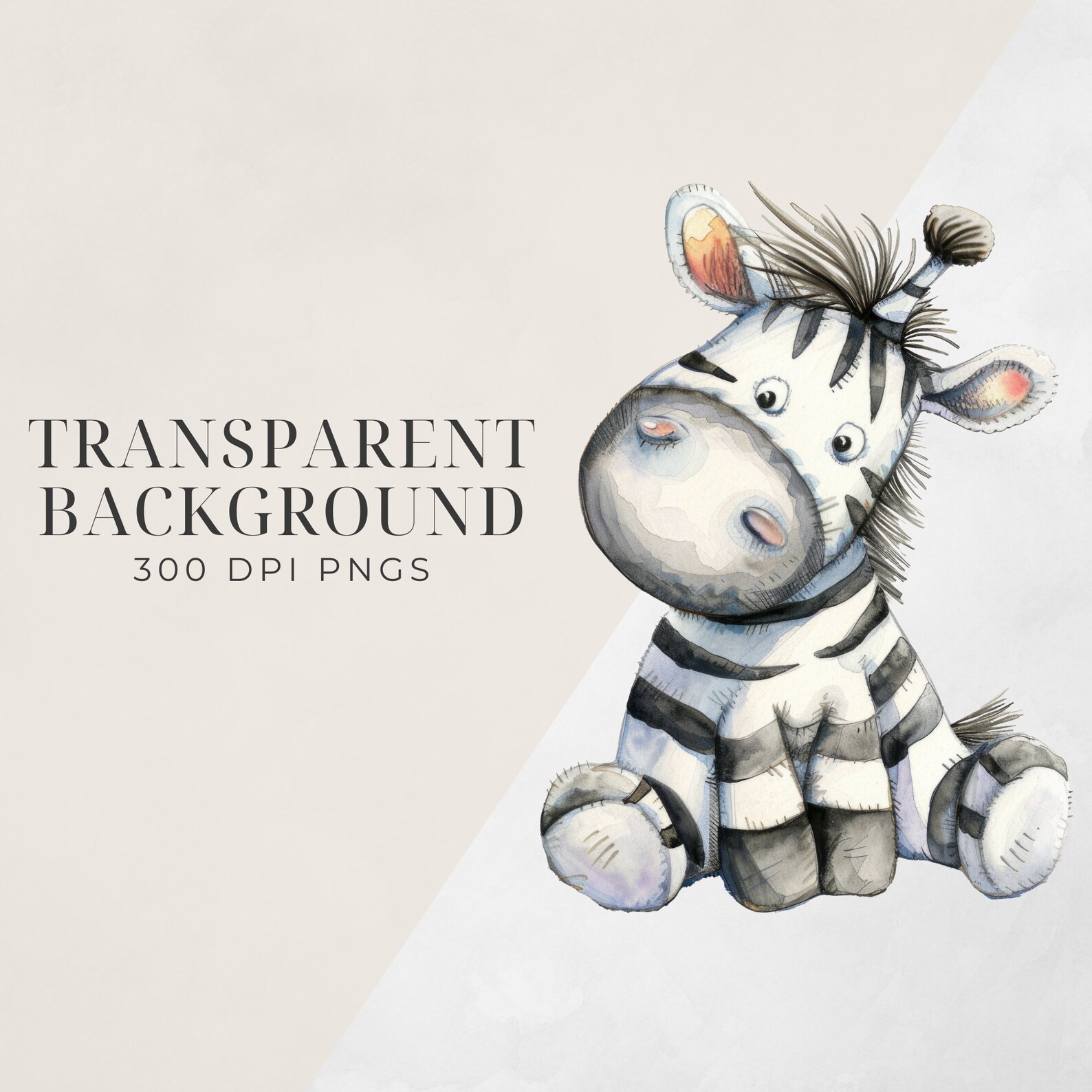 Adorable Baby Safari Animals Watercolor Clipart Set for Nursery Decor ...