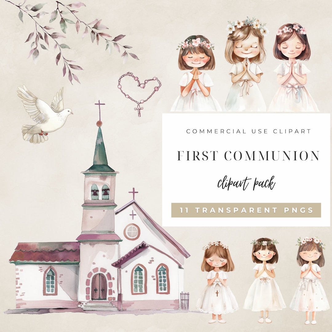 1st Communion, First Communion Clipart, Holy Communion, Praying Girl ...
