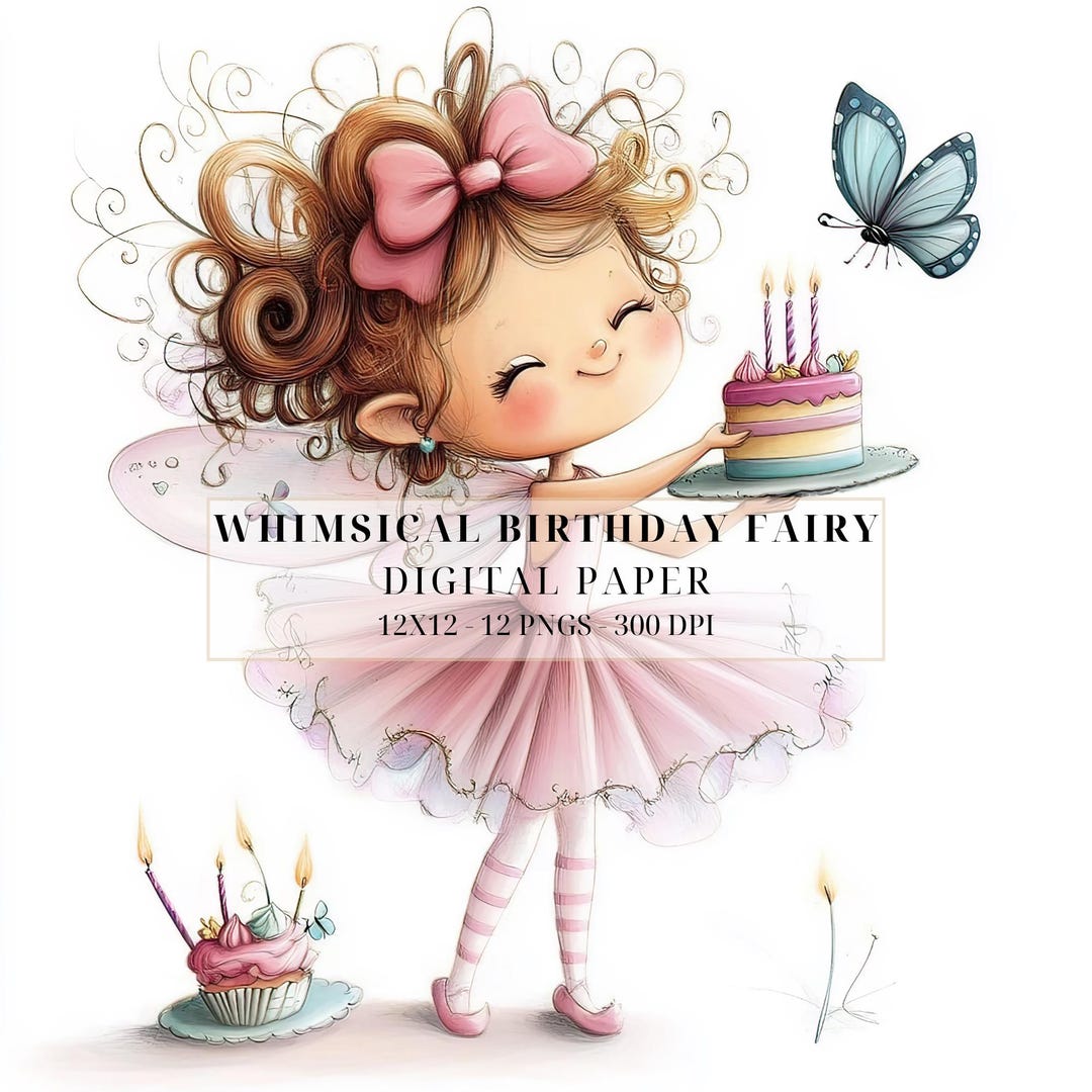 Fairy Birthday Clipart | Whimsical Fairy PNG for Invitations ...