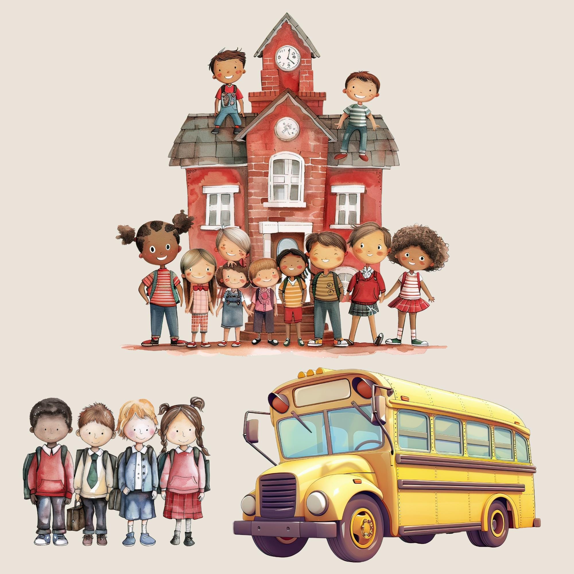 Adorable School Kids Clipart Bundle | School Clipart Set | Back to ...