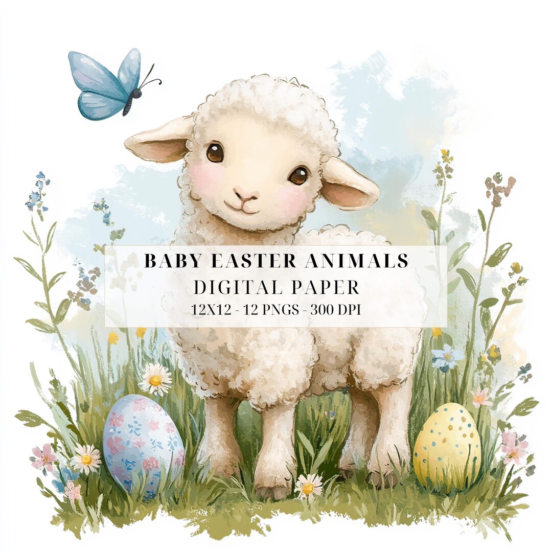 Whimsical Baby Easter Animals Clipart | Cute Chicks, Bunnies & Lambs ...