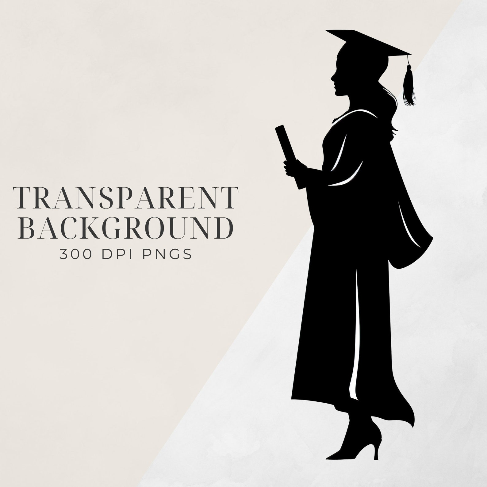 Graduation Silhouette Clipart Bundle: Graduate Pngs for DIY Crafts ...
