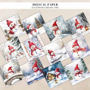 Whimsical Snowman Bundle for Scrapbooking, Card Making, DIY Crafts ...