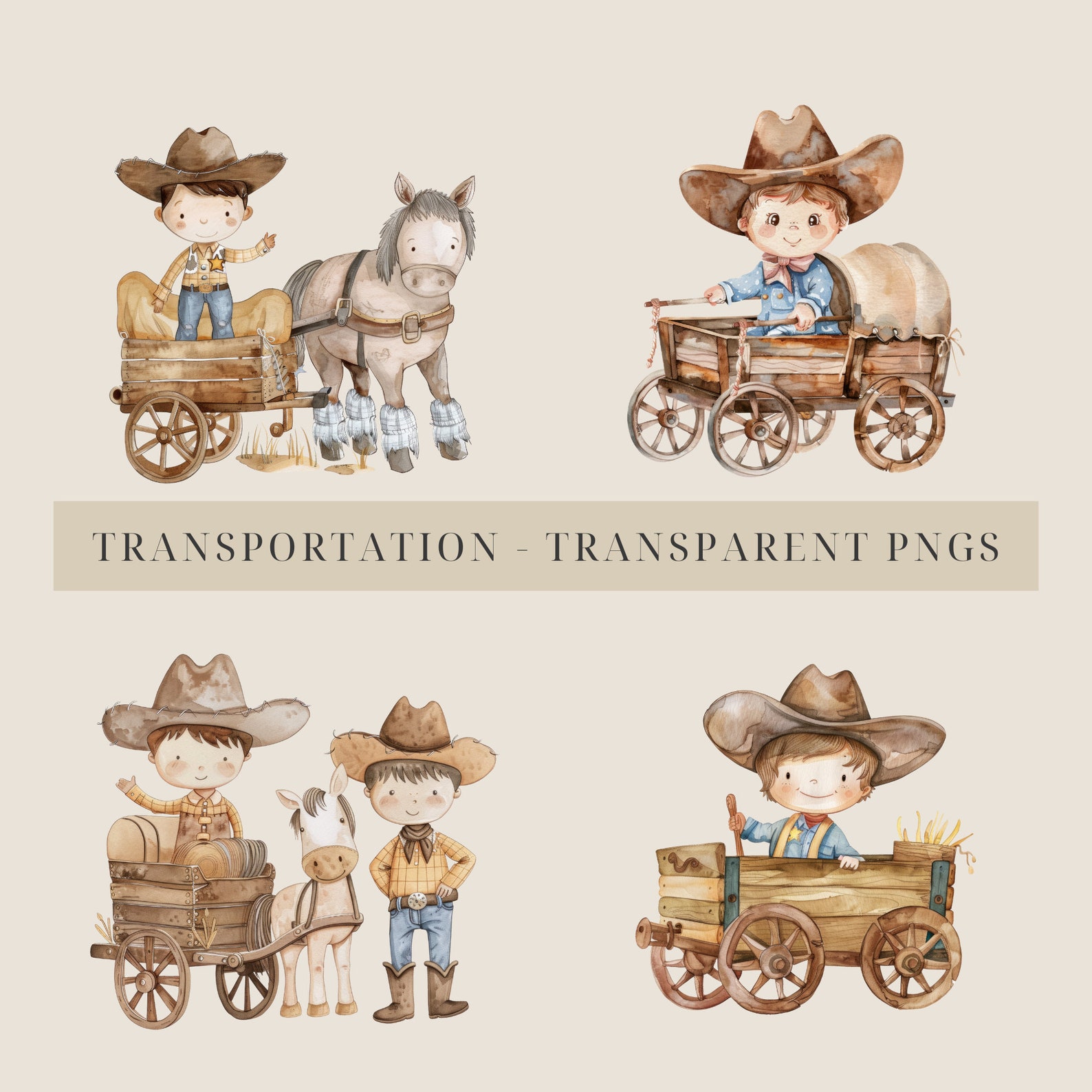 Little Cowboy Clipart Bundle, Baby Cowboy Clipart, Cute Cowboy Clipart ...