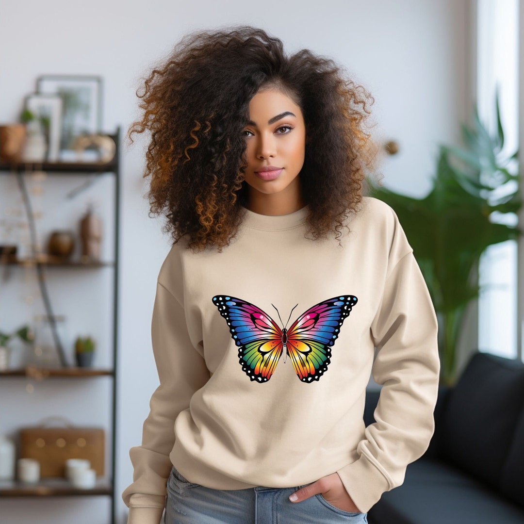 Monarch Butterflies Rainbow Colors Sweatshirt, Butterfly Pride, LGBTQ ...