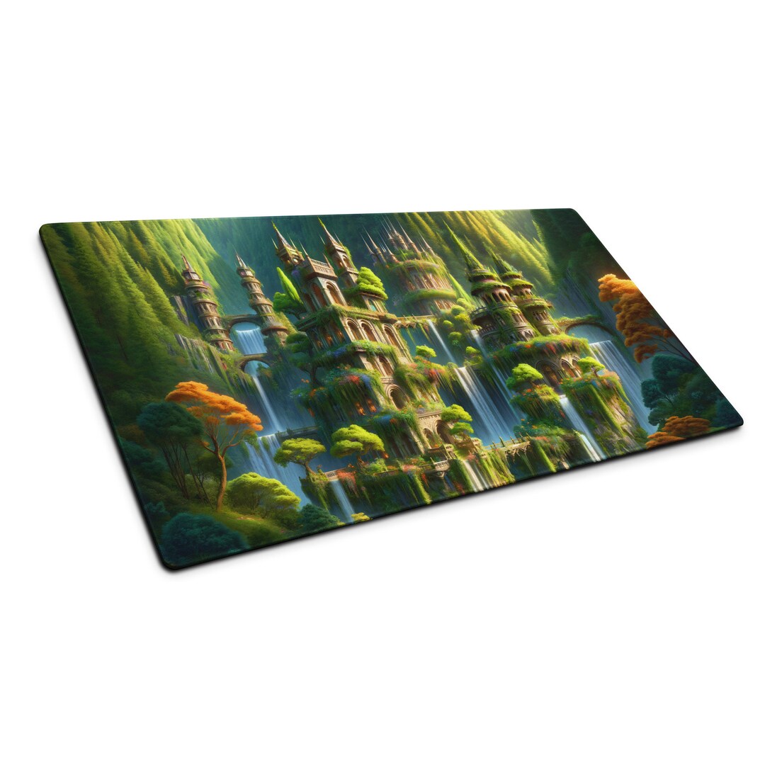 Verdant Enclave Desk Mat, Gaming Mouse Pad, Custom Mouse Pad, Mouse Mat ...