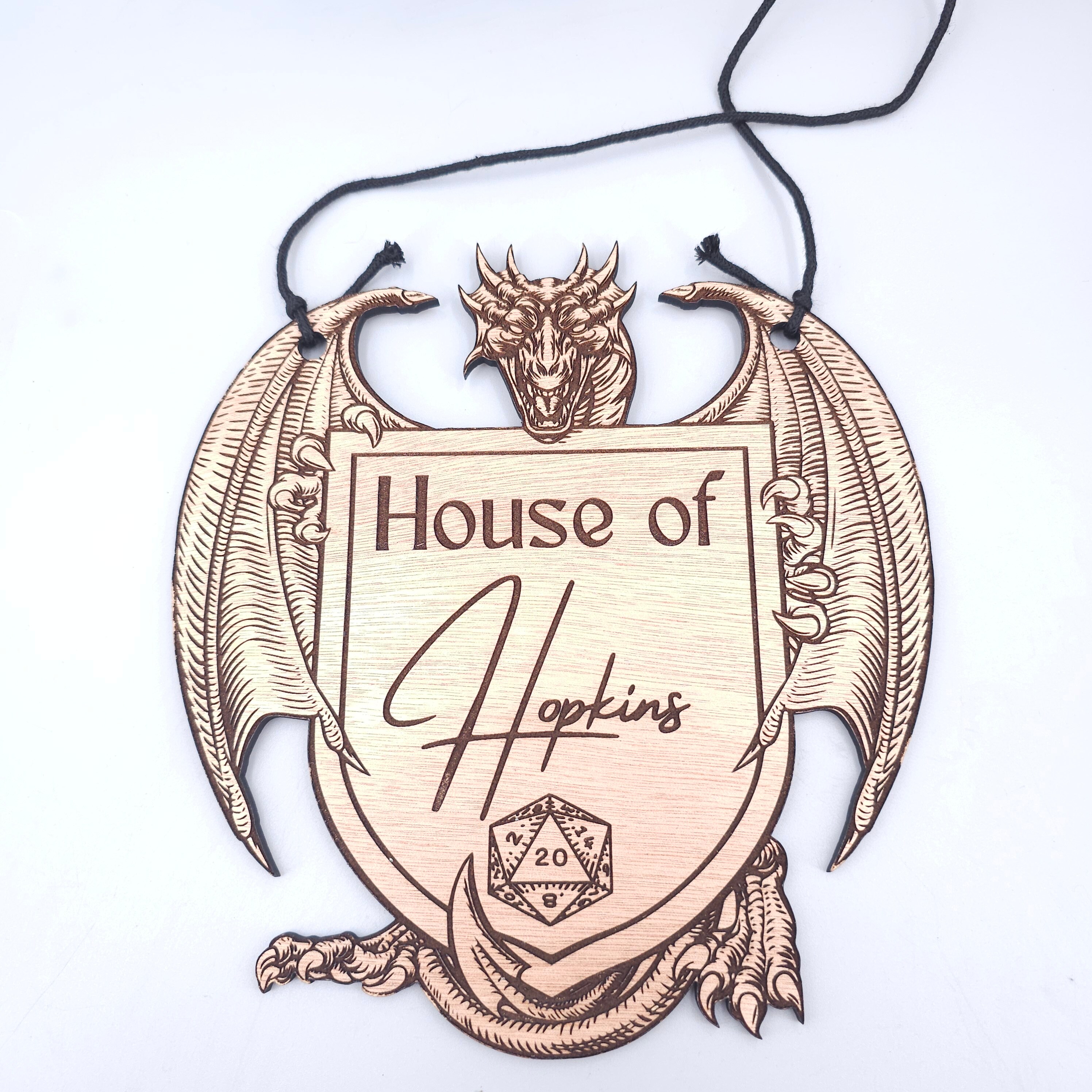House of , Dragon Personalized Wooden Door Hanger Sign, Dungeons and ...