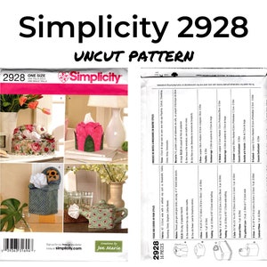 Simplicity 2928 Tissue Box Covers, Paper Sewing Pattern, Uncut, 2008 ...
