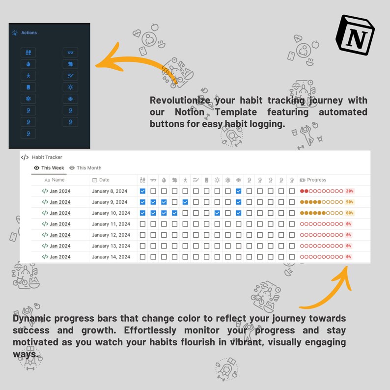 Ultimate Notion Habit Tracker 2.0 Template Light Theme - Etsy
