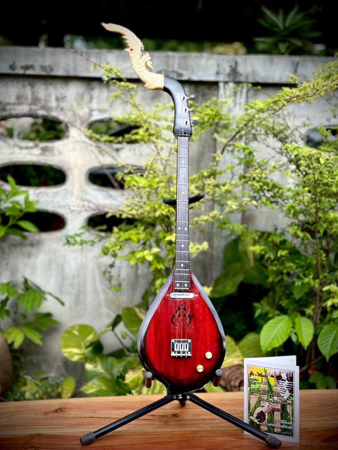 Phin Wood 3 Strings Phin Electric Harp Musical Traditional Thai Laos ...