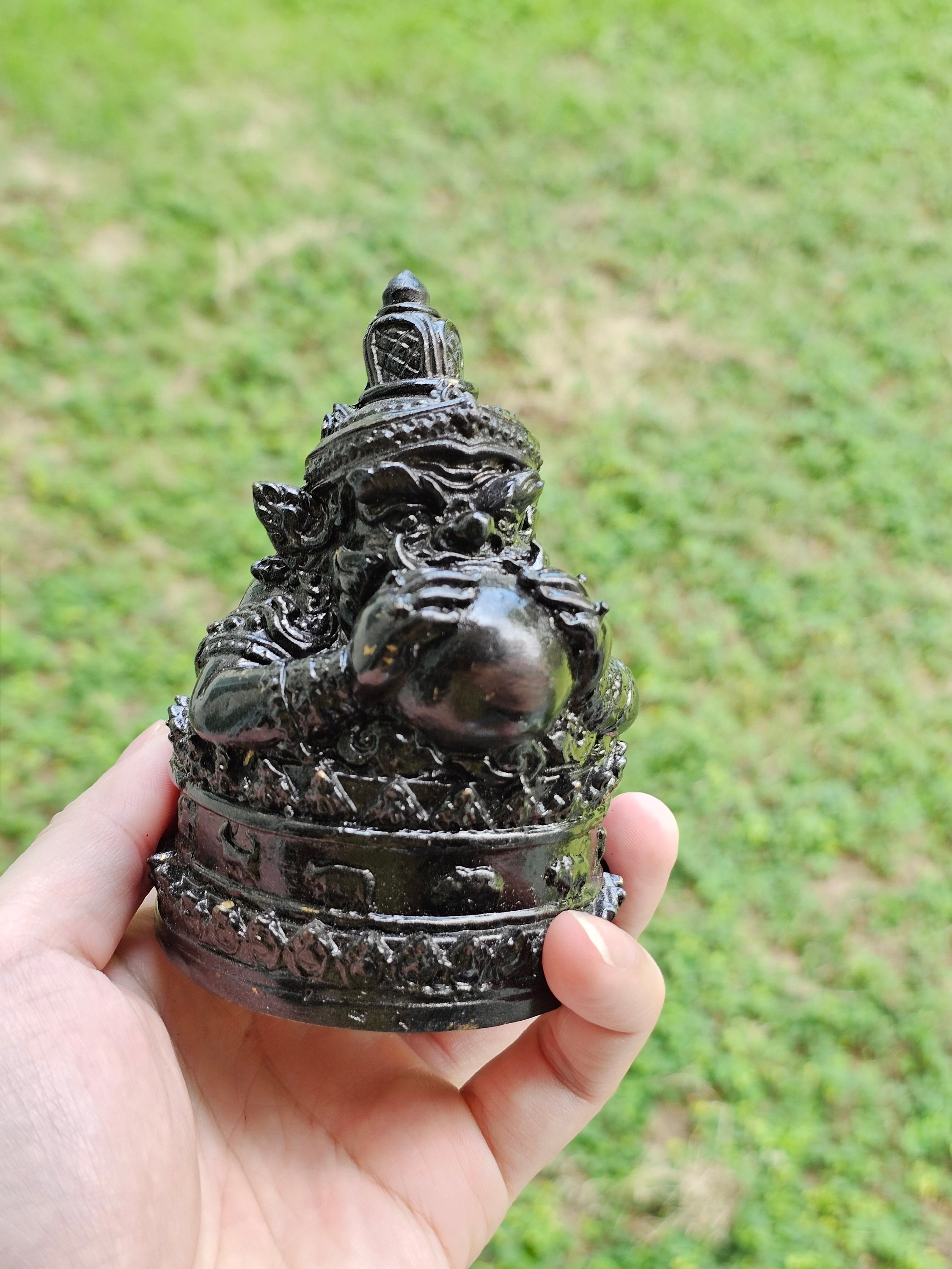 Rahu Om Chan Eat the Moon Brass Statue Giant God Thai Amulet Talisman ...