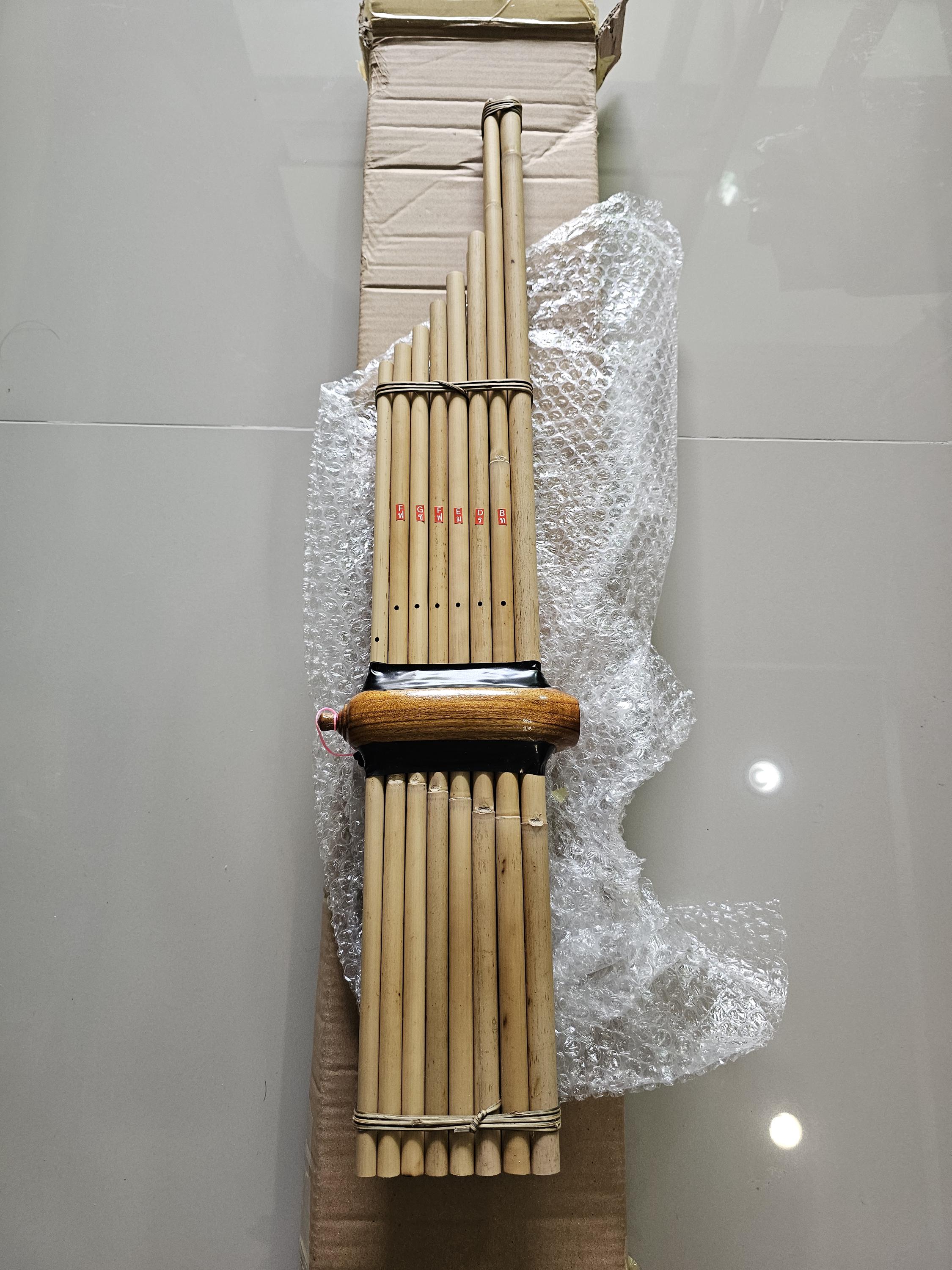 Thai Bamboo Khaen: Isan Laos Mouth Organ - Key Dm (75cm) Handmade Mor ...