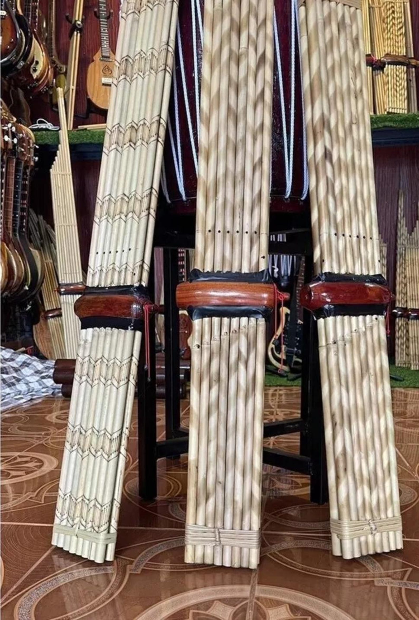 Khaen Bamboo Silver Reed Isan Lao Mouth Kan 8 Key Em Organ Musical ...