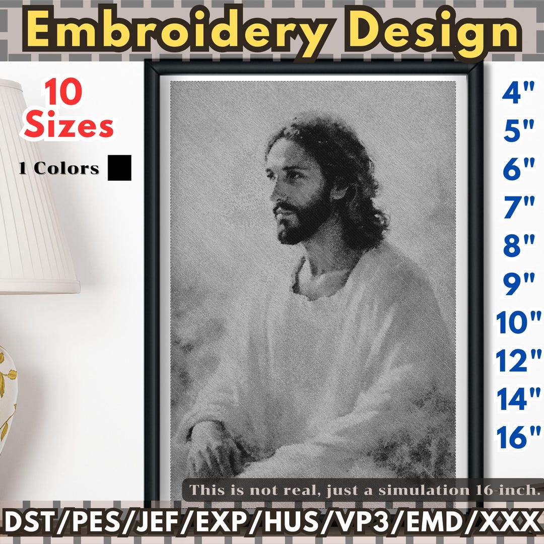 Jesus Christ Embroidery Design – the Savior of Light & Compassion ...