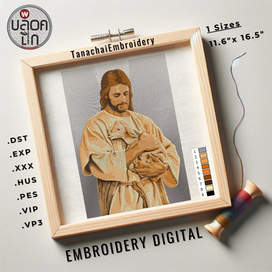 Elegant Jesus Embroidery Design File - Digital Download, Spiritual ...