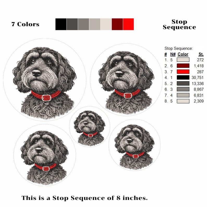 Cockapoo Dog Machine Embroidery Design: 5 Sizes (instant Download) - Etsy
