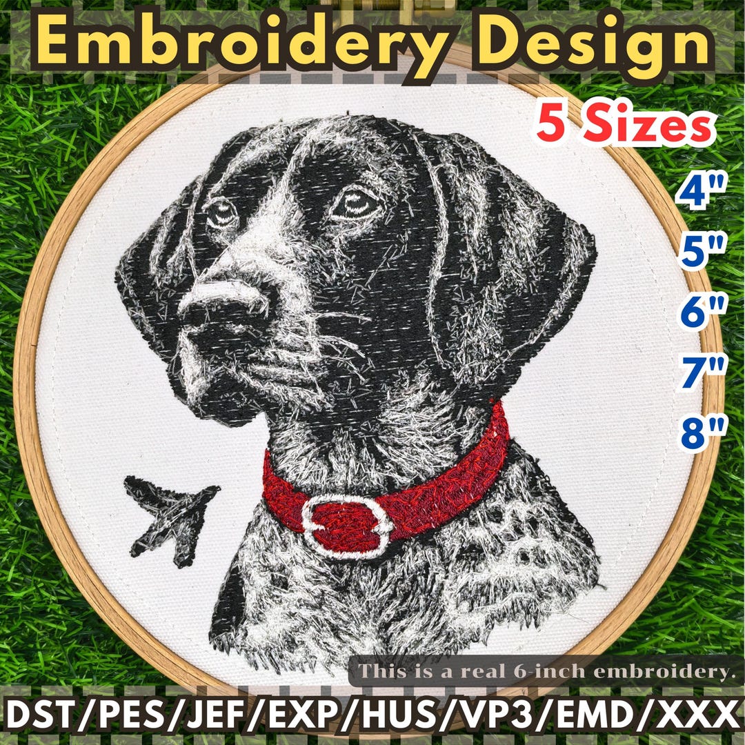Pointer Dog Embroidery Design: Machine Embroidery Pattern (5 Sizes ...