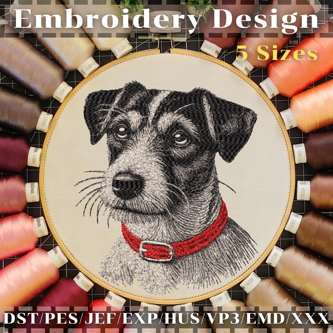 Jack Russell Dog Machine Embroidery Design – Digital Dog Emb – Dog ...