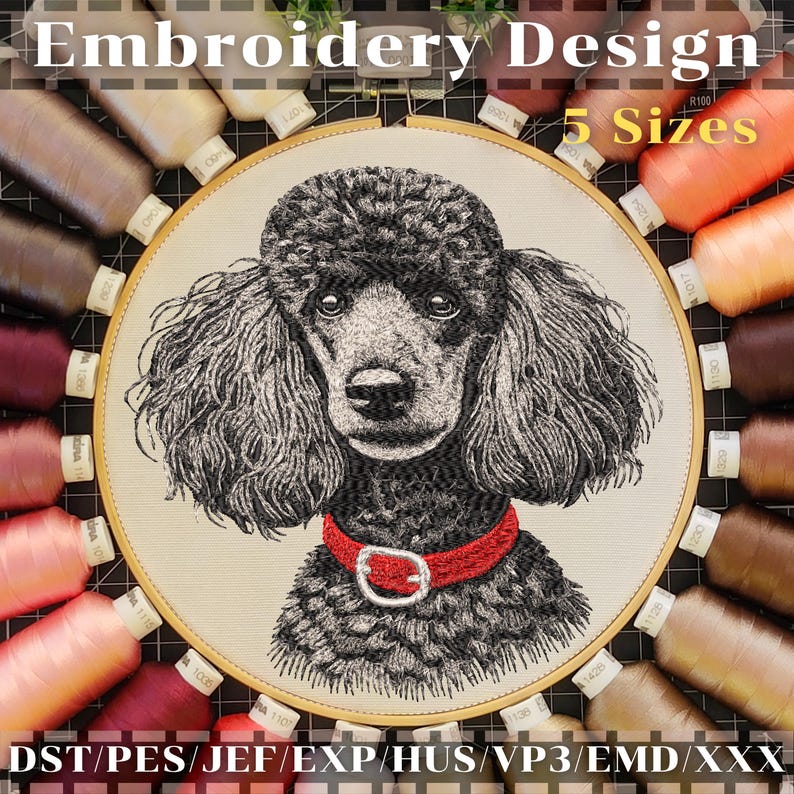 Poodle Dog Machine Embroidery Design – Digital Dog Emb – Dog Embroidery ...