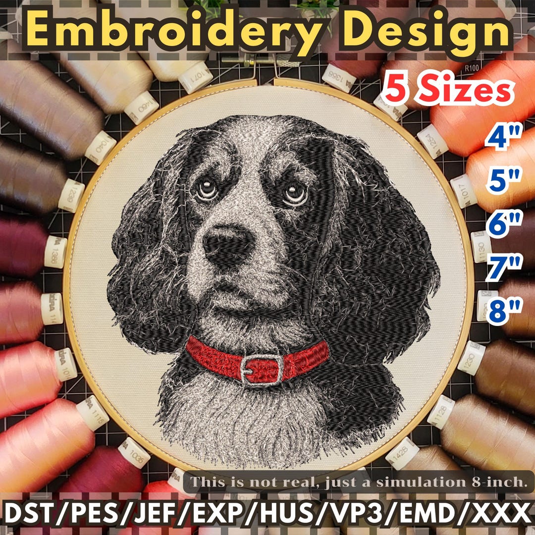 Cocker Spaniel Dog Embroidery Design – 5 Sizes (digital Download) - Etsy