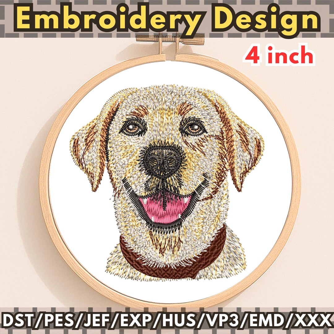 Labrador Retriever Dog Embroidery Design – 4 Inch (digital Download) - Etsy