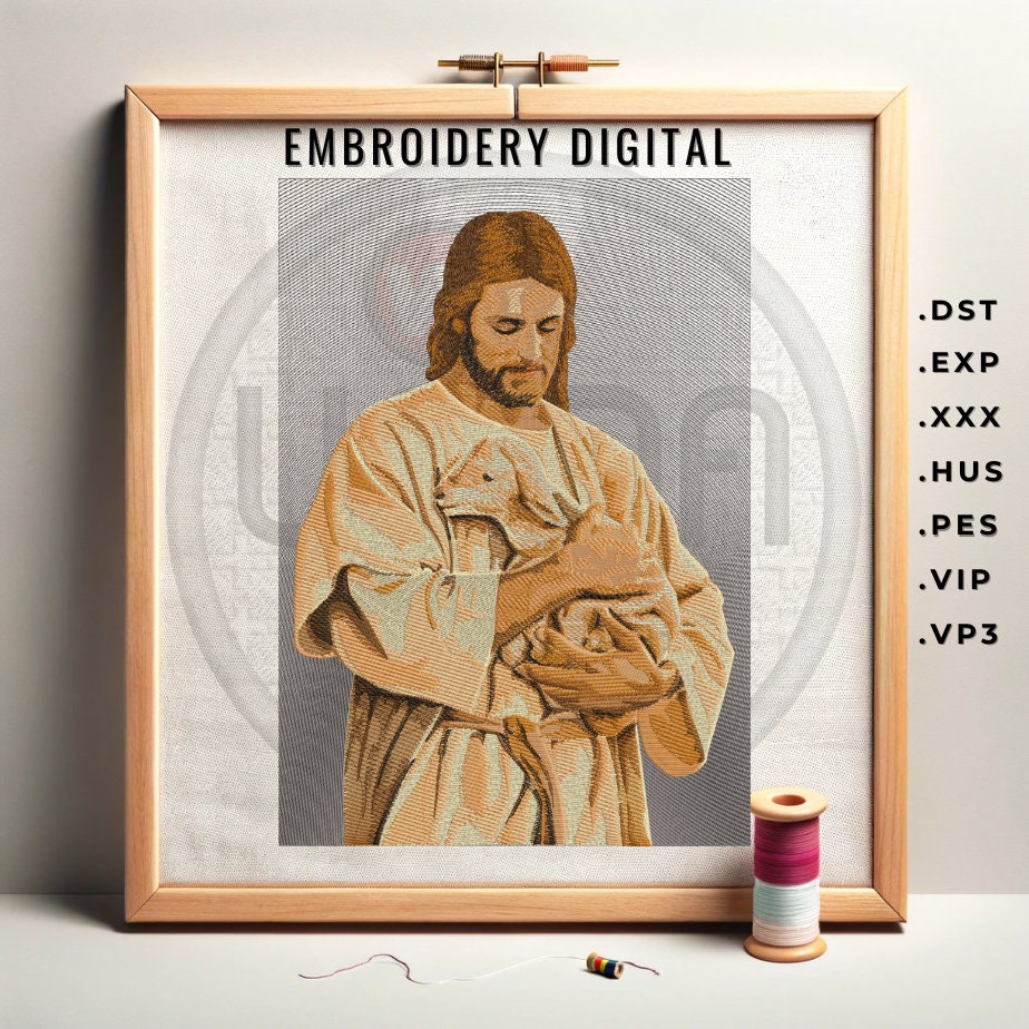 Elegant Jesus Embroidery Design File - Digital Download, Spiritual ...