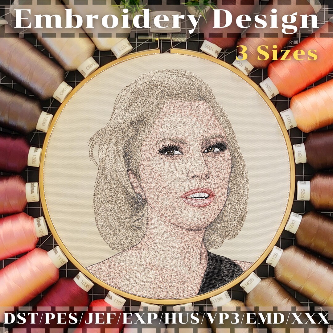 Lady Gaga Machine Embroidery Design–portrait Embroidery Design–photo to ...