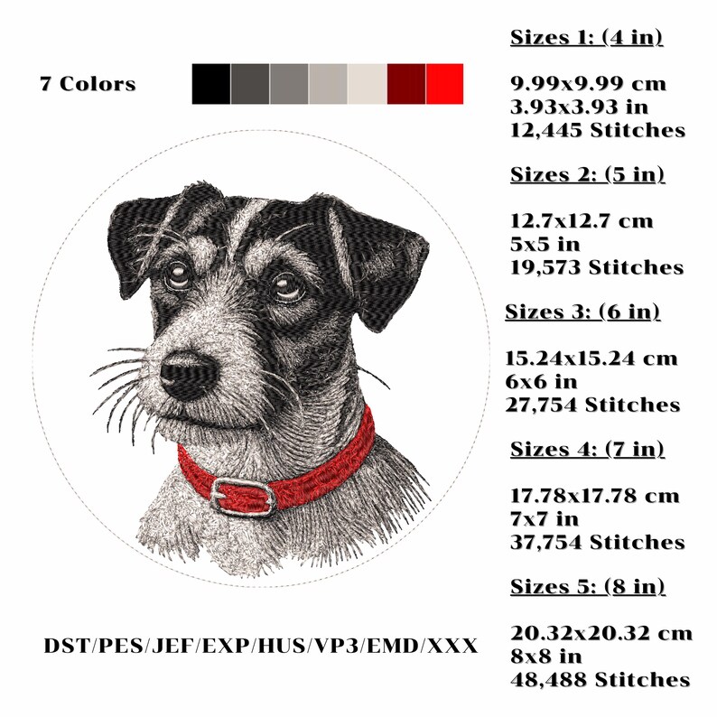 Jack Russell Dog Machine Embroidery Design – Digital Dog Emb – Dog ...
