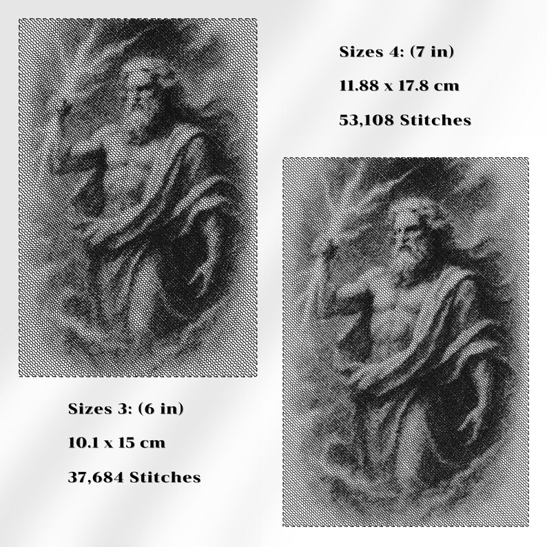 Zeus Embroidery Design – Greek God of Thunder & Sky, Photo Stitch 1 ...
