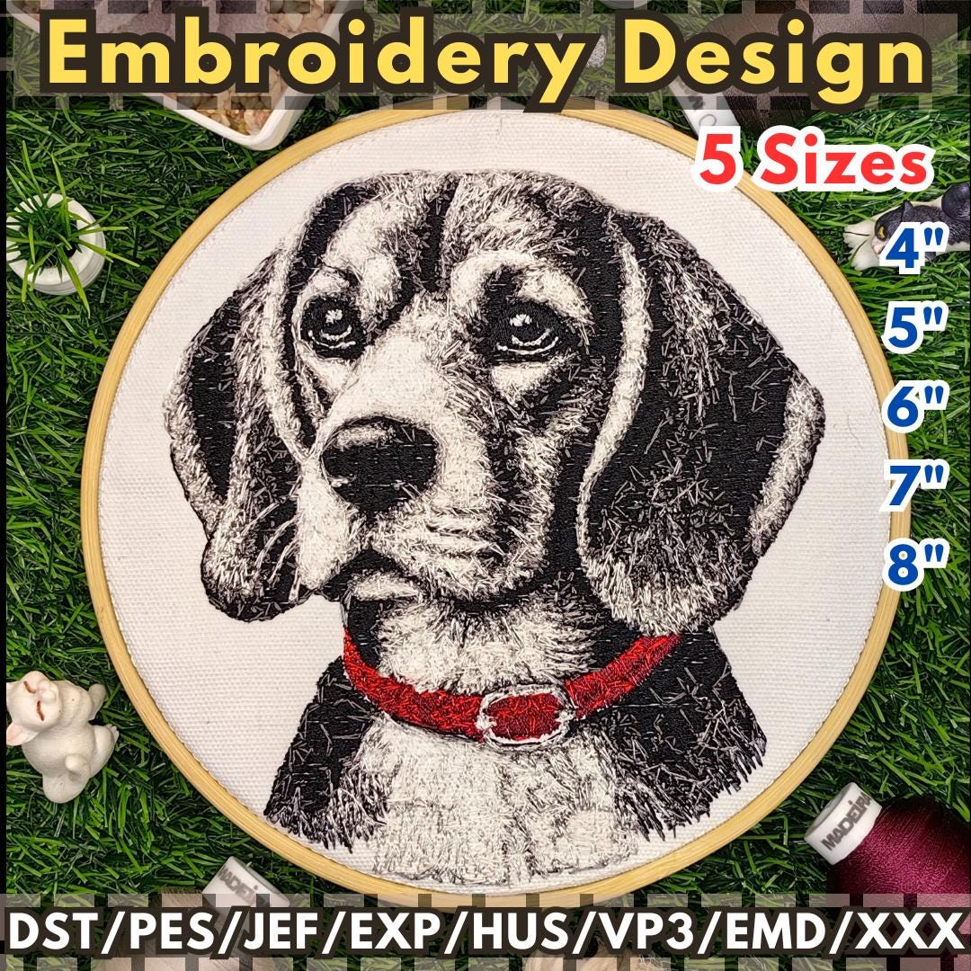 Beagle Dog Embroidery Design – Machine Embroidery Pattern (instant ...