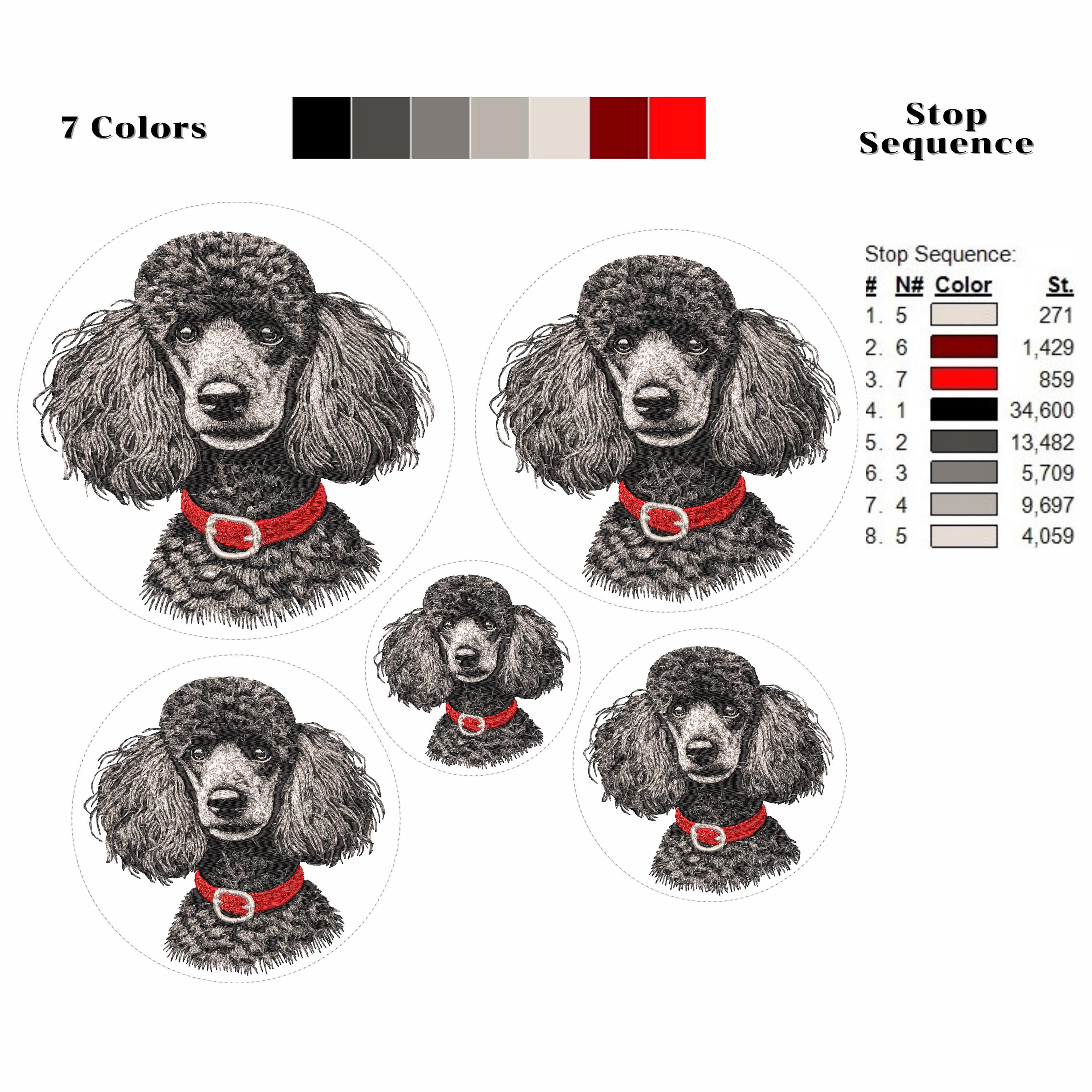 Poodle Dog Machine Embroidery Design – Digital Dog Emb – Dog Embroidery ...