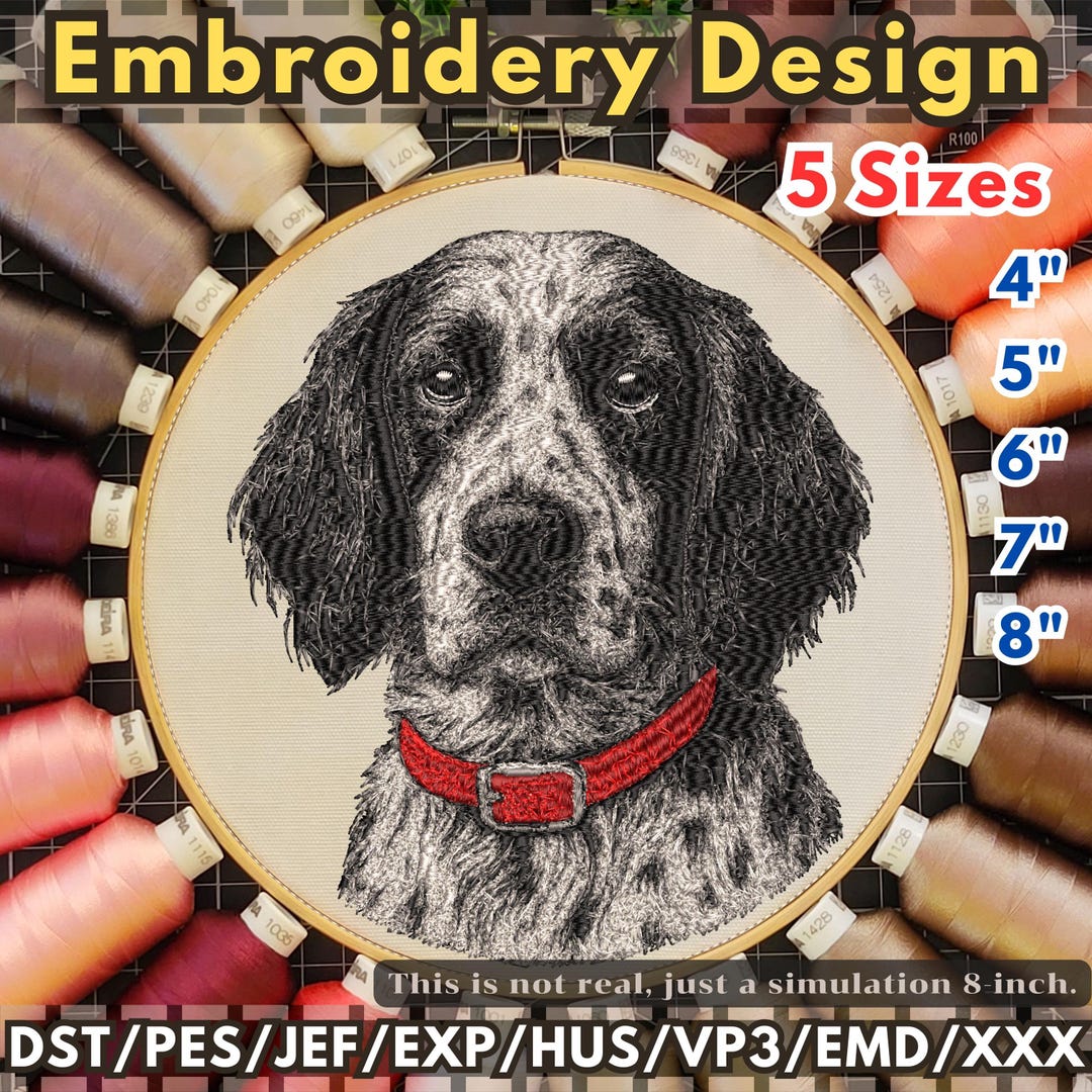English Setter Dog Embroidery Design: 5 Sizes (instant Download) - Etsy